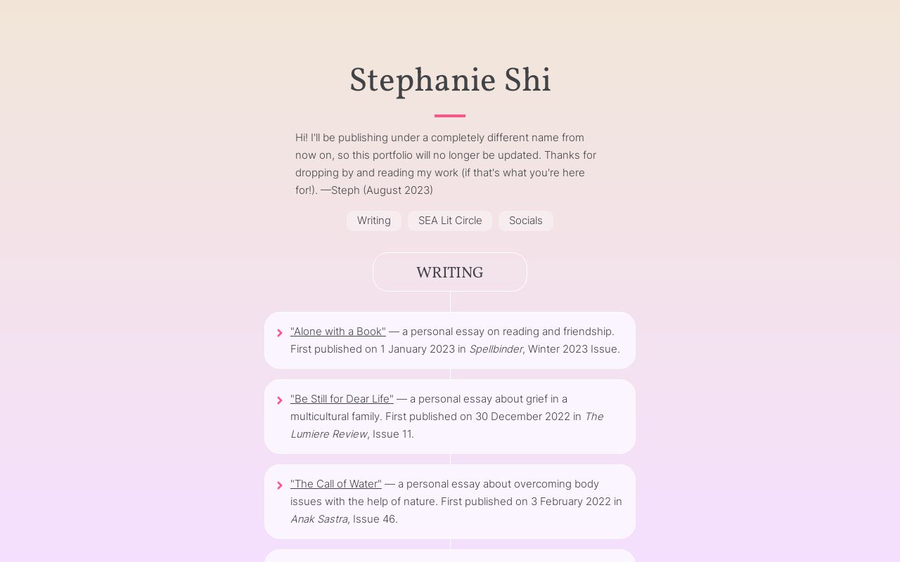 Stephanie Shi | Portfolio